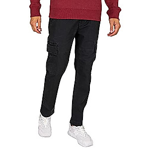 Superdry Mens Organic Cotton Core Cargo Pants Washed Black Size 38/32