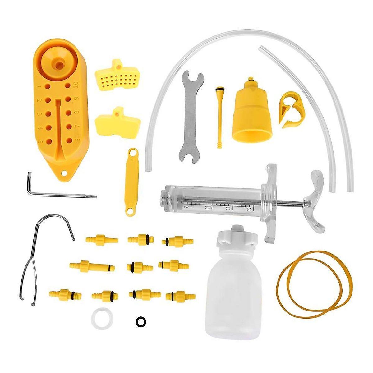 Alomejor Bike Brake Bleed Kit Hydraulic Bike Disc Brake Bleed Kit Tool Set Bike Disc Hydraulic Brake System Mineral Oil Bleed Repair Tool Kit for MTB Mountain Bike