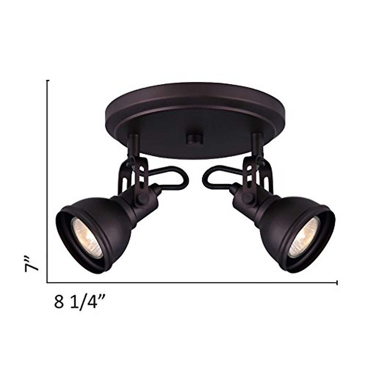 CANARM ICW622A02ORB10 LTD Polo 2 Light Ceiling/Wall, Oil Rubbed Bronze with Adjustable Heads