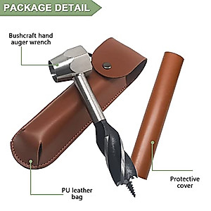 Bushcraft Hand Auger Wrench, Upgraded Hexagon Scotch Eye Wood Auger for Camping, Embedded Welding Settlers Tool- Portable Survival Hand Settlers Wrench Drill Bit Set by MinliGUY Tool