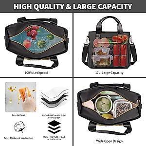 DXGA Lunch Bags for Women, 17L Large Insulated Leak Proof Cooler Bag, Lunch Purse, Three Ways to Carry, Can Be Hanged in a Suitcase for Lunch, Camping, Travel