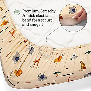 Premium Fitted Bassinet Sheet - Pack of 1 for Standard Bassinets, 100% Soft Organic Cotton, One Size Fits All - Baby Bassinet Sheets for Baby Boy and Baby Girl, Breathable, Stretchy & Durable