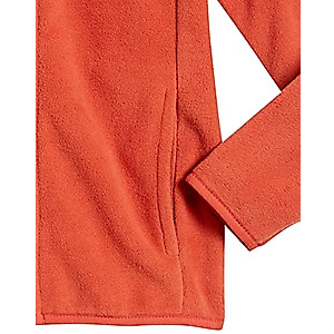 Amazon Essentials Boys' Polar Fleece Full-Zip Mock Jacket - Discontinued Colors, Bright Orange, Small