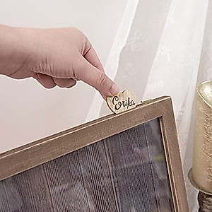 Y&K Homish Guest Book for Wedding Alternative Rustic Wedding Decorations for Reception Wedding Signs Guest Book with Pen 160 Blank Wooden Hearts