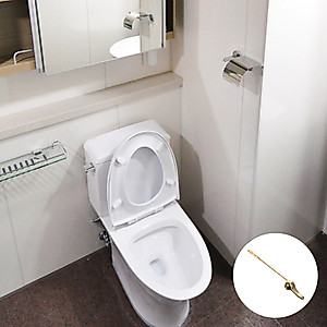 Uonlytech Front Accessories Flush Handle for Toilet Tank Toilet Parts Toilet Tank Flush Handle Metal Pure Copper Rod Handle bar Wrench Component Replacement Toilet Handle Universal