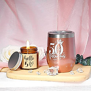 COLOAPT 50th Birthday Gifts for Women,50 Year Old Gifts for Women Best Friend,50th Fabulous Gift Basket for Grandma, Mom, Friend, Wife,Sister, Aunt,Funny 50th Birthday Gift Ideas