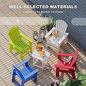 Giantex Adirondack Chair, Kids HDPE Patio Chair Lawn Chair with Ergonomic Backrest for Deck, Porch, Backyard, Poolside, Indoor, Weather Resistance Toddler Outdoor Chair (1, Red)