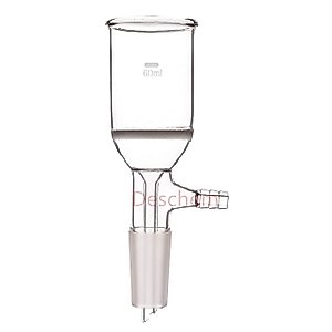Deschem 24/40 Glass Buchner Filtering Funnel with Fine Frit Vacuum Serrated Tubulation Lab Borosilicate Glassware (60ml, 6# Coarse)