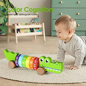 Alligator Pull Toys|Montessori Wooden Toys|Abacus for Toddlers 1-3|Preschool Educational Toys