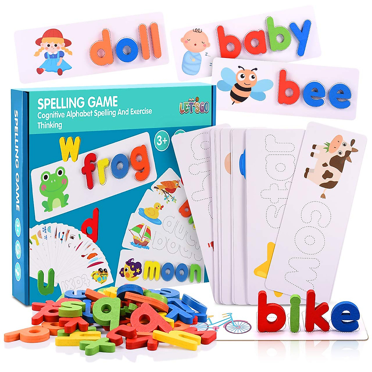 Sight Words Spelling Games for Kids, ABC Learning Toys for Toddlers Kids Boys Girls Age 3 4 5 6 7 8 Preschool Toys Educational Toys Halloween Toys Gifts Birthday Gifts for 3-7 Year Old Boys Girls Kids