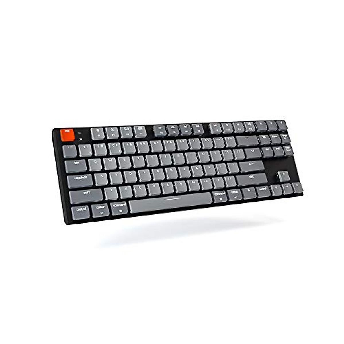 Keychron K1 Bluetooth Mechanical Keyboards,Wireless Mechanical Gaming Keyboard with Low Profile Gateron Blue Switch/White LED Backlight/USB C, 87 Keys N-Key Rollover for Mac Windows PC Gamer-Version 4