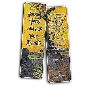 Wonderful Magnificent God Bible Scripture Cards Bookmarks (60 Pack) - Van Gogh Stocking Stuffers Sunday School Men Women Ministries Bible Study Church Supplies Cell Group Baptism Encouragement Gifts