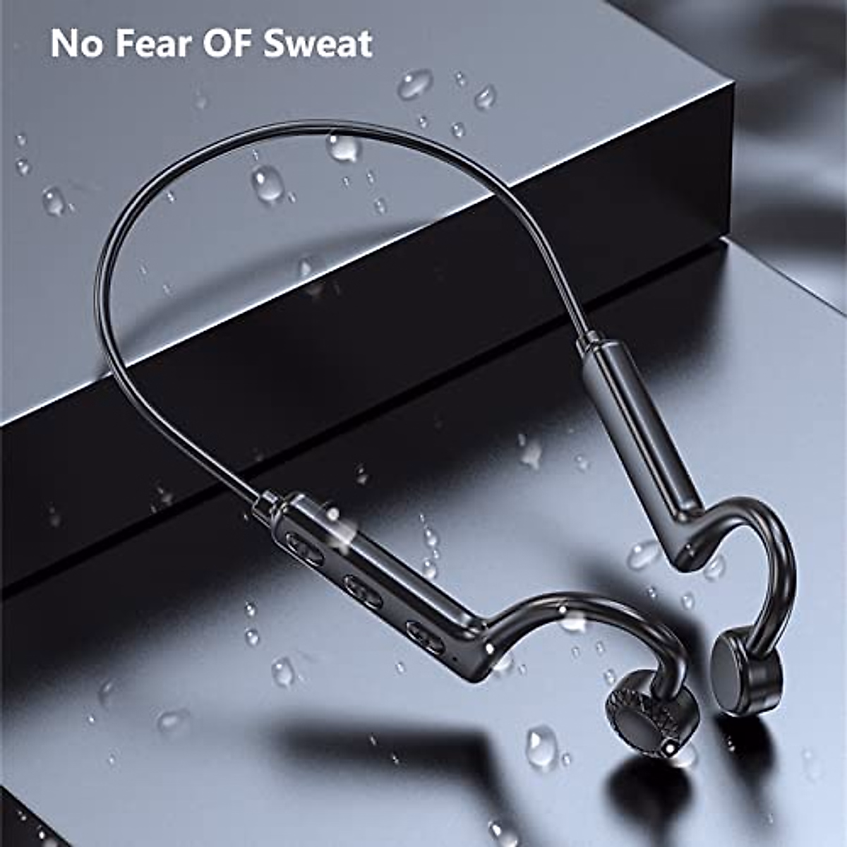 2023 Bone Conduction Headphones Bluetooth 5.1 Wireless with Microphone, Waterproof Swimming Sports Noise Cancelling Earbuds Open Ear Earphones