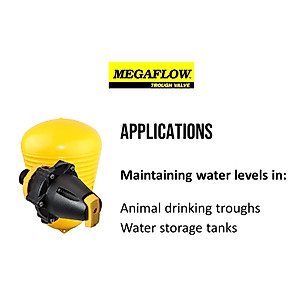Jobe Valves Megaflow Valve with Short Tail, 3/4", Yellow/Black (Does NOT have Nut and Washer)