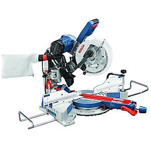 Bosch CM10GD Compact Miter Saw 15 Amp Corded 10 Inch Dual-Bevel Sliding Glide Miter Saw with 60-Tooth Carbide Blade and MS1233 Crown Stop Kit for Bosch Miter Saws, Includes Mounting Knobs and Hardware