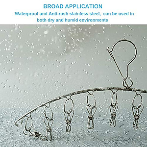 Seropy Clothes Hanger with 10 Clips Laundry Drying Rack 6 Pack, Clothes Drying Rack Stainless Steel Sock Hangers Windproof Clip and Drip Hanger for Drying Socks, Bras, Towel, Underwear, Baby Clothes