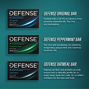 Defense Soap 2pk All Natural Oatmeal Bar Soap for Men | Made by Wrestlers with Tea Tree Oil & Eucalyptus Oil to Promote Healthy Skin