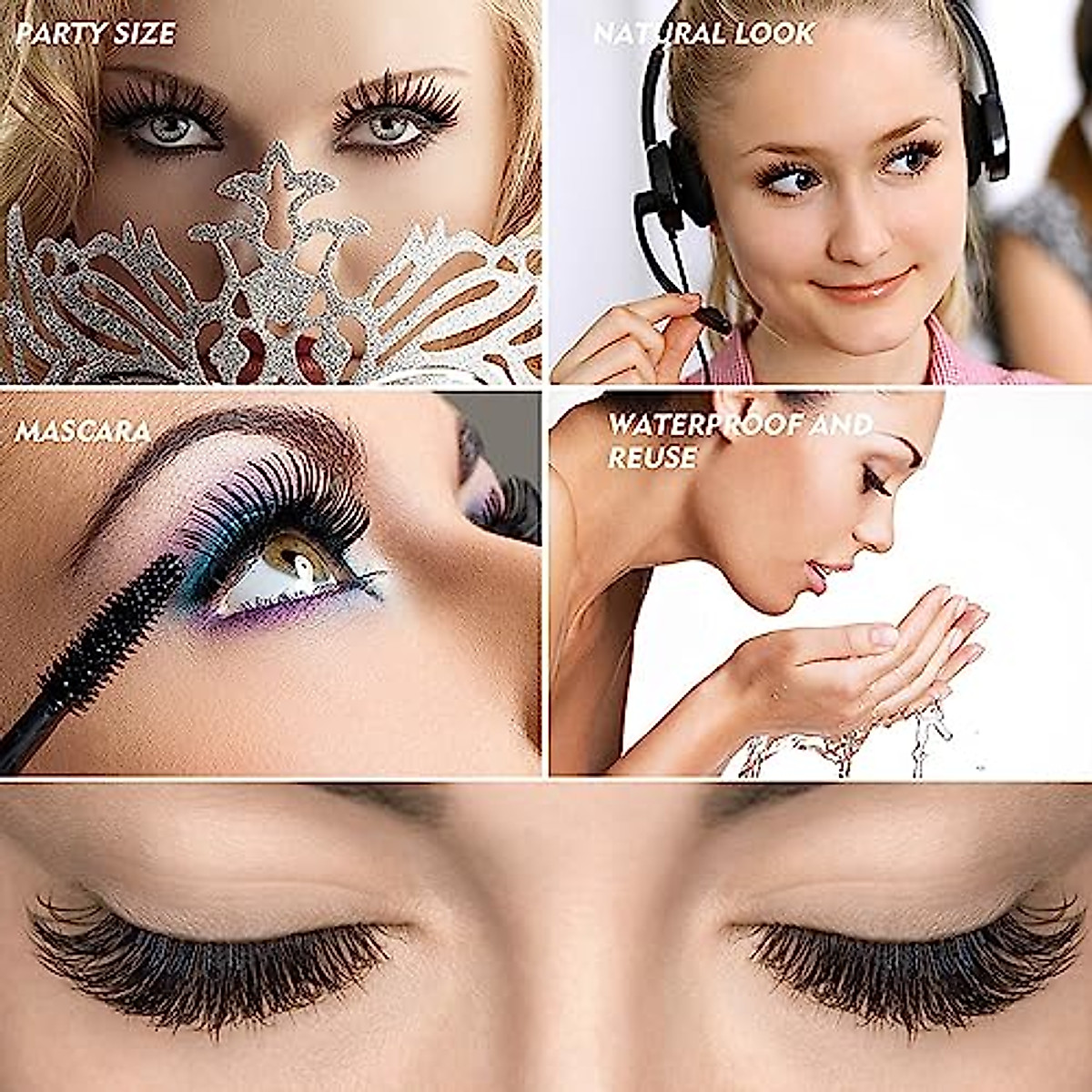 Lashes that Look Like Extensions, Strongly Adhesive Fake Eyelashes, Eye Lashes Sets Pack Natural Look, Cat Eye Wispy Lashes Set , Lash Extension Kit for Self Application, Volume Lash Strips, Lash Clusters with Glue & Tweezers