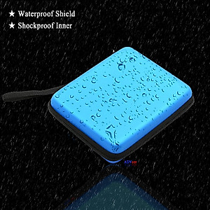 ADVcer 2DS Case, EVA Waterproof Hard Shield Protective Carrying Case with Hand Wrist Strap and Double Zipper Compatible with Nintendo 2DS (Blue)