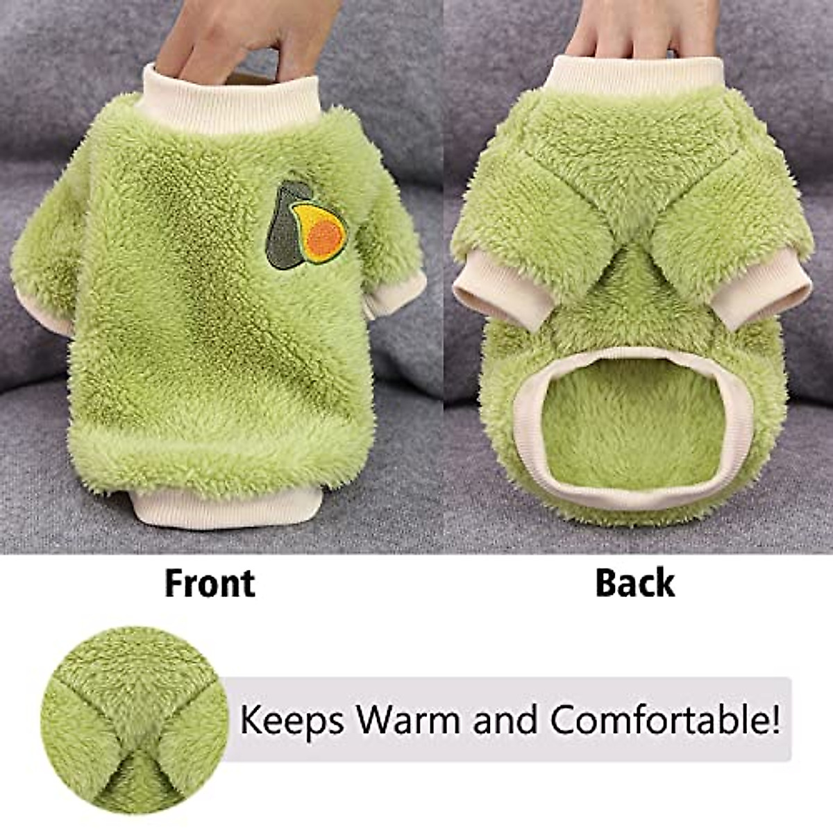 XIGOU 2-Pack Dog Sweater, Puppy Dog Sweaters for Small Dogs, Winter Warm Puppy Pet Coat Soft Sweaters Dog Clothes for Small Dogs Girls Boys, Cat Apparel, Red, Green, X-Large