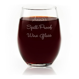 Personalized Stemless Wine Glass Engraved with Your Custom Text