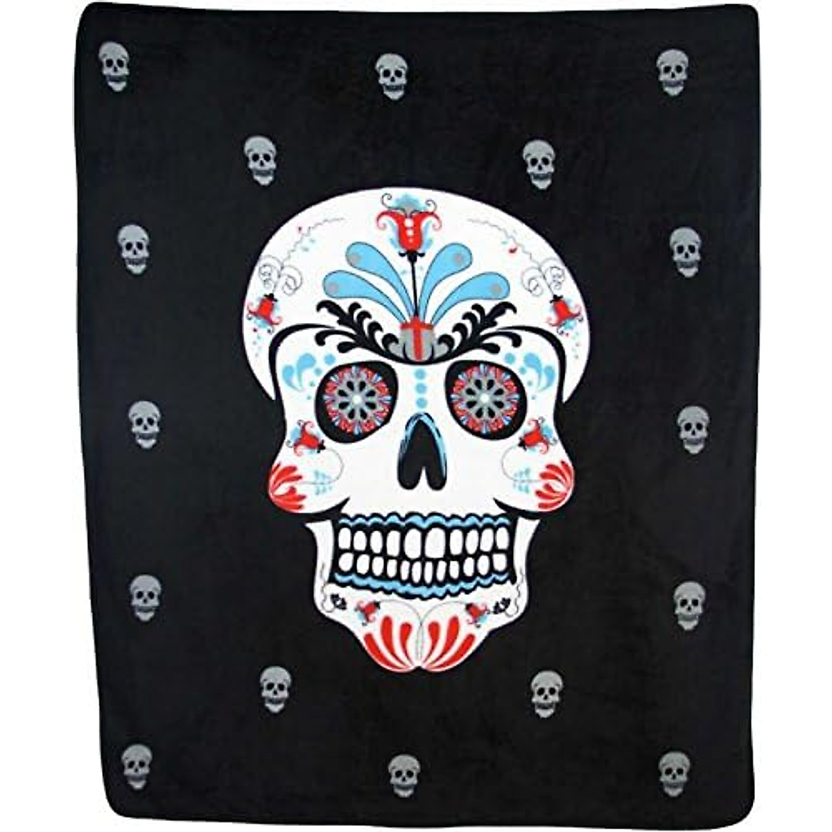 Infinity Republic - Sugar Skull Halloween Soft Fleece Throw Blanket - 50x60 Perfect for Living Rooms, bedrooms, Kids' Rooms, Outdoors!