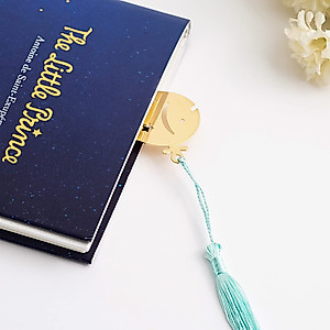 60 Pcs Blue Whale Bookmarks for Baby Shower Favors Mermaid Theme Party Gift Souvenirs for Gueststs (Blue Whale)