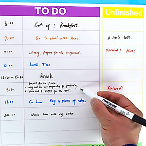 TWOHANDS Dry Erase Markers Ultra Fine Tip,0.7mm,Low Odor,Extra Fine Point,Black,Whiteboard Markers for kids,School,Office,Home,or Planning Whiteboard,12 Count,20536