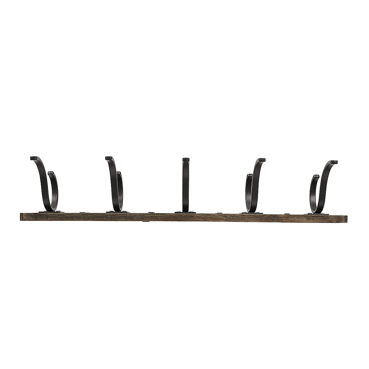 Spectrum Diversified Richmond Wall Mount 5 Hook Wood Rack for Storage and Organization of Entryway Bedroom and More, Coffee/Industrial Gray