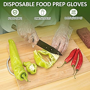 400 Pcs Plastic Gloves Disposable - Food Service Gloves Serving Gloves Medium Large