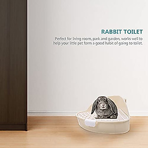 STOBOK Rabbit Litter Box Bunny Litter Box Pet Toilet Triangle Potty Trainer Corner Guinea Pig Litter Bedding Box Dustpan Broom for Chinchilla Ferret Drawf Hamster (White) Hamster Bedding