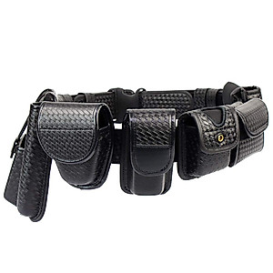 LytHarvest 9-in-1 Police Duty Belt Kit with Pouches, Law Enforcement Utility Belt Rig, Modular Security Guard Equipement Utility Belt,Basketweave (Medium)