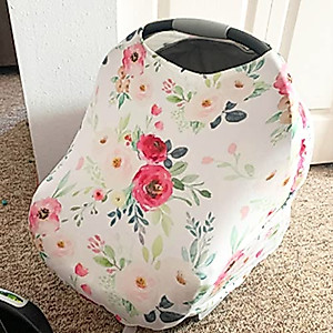 Stretchy Baby Car Seat Cover for Baby Boys and Girls,Multiuse - Nursing Breastfeeding Covers,Shopping Cart/High Chair/Stroller Covers,Infinity Scarf,Car Seat Canopies