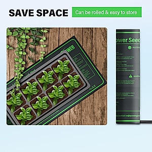 iPower GLHTMTS Durable Waterproof Seedling Warm Hydroponic Plant Germination Starting Pad, 10" x 20"Heat Mat, 10" x 20", Black