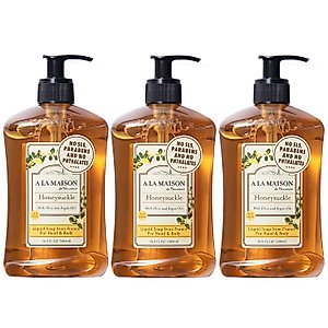 A LA MAISON de Provence Liquid Soap Honeysuckle, 16.9 Fl Oz (Pack of 3)