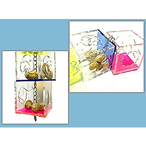 OFLAO Bird Foraging Toys,Creative Parrot Feeder Box,Hanging Treat Foraging Toy for Anchovies,Parakeets,Cockatiel,Conure,Mynah,Macow