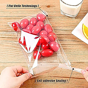 Cookie Bags Cellophane Bags Clear Cellophane Treat Bags for Cookies, 5x6 Inch Individual Cookie Bags for Gift Giving Packaging, 100PCS Plastic Self Adhesive Cookie Wrappers Candy Bags Cookie Gift Bag