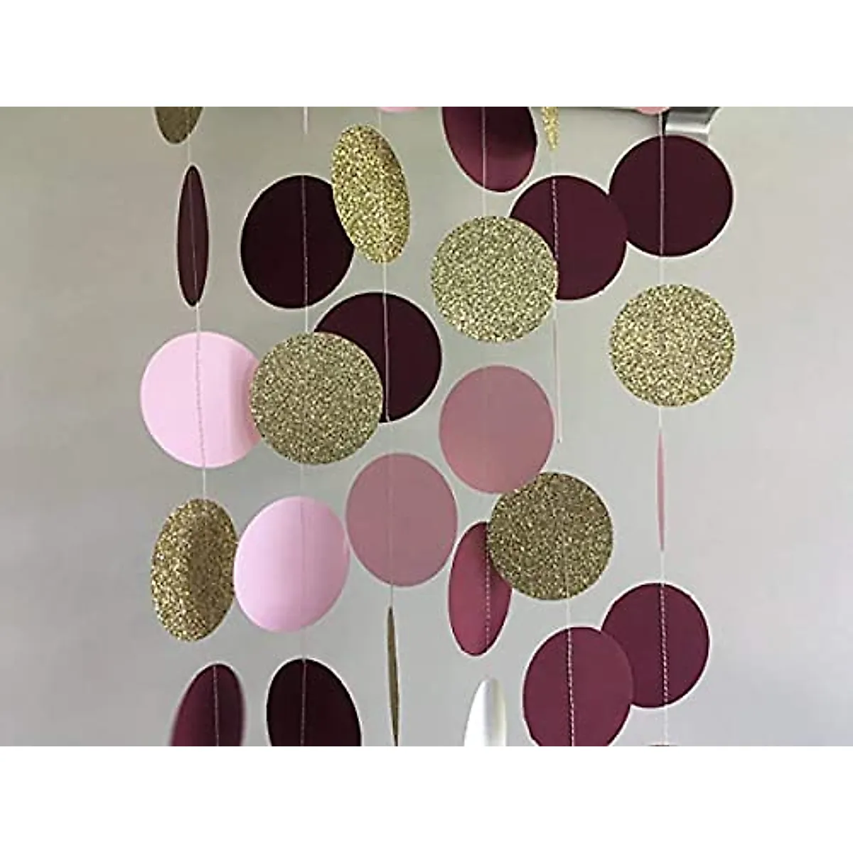Qian's Party Burgundy Pink Birthday Party Decorations Burgundy Pink Gold Fall Birthday Decorations Tissue Paper Pom Pom Happy Birthday Banner/Burgundy Fall Birthday Decorations