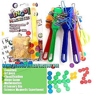 Dacefloy Magnetic Bingo Wand with 100 Metal Ringed Chips for Counting School/Game Chips Plastic Markers