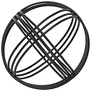 Foreside Home and Garden Modern Black Matte Metal Plaid Pattern Decorative Sculpture Table Top Décor