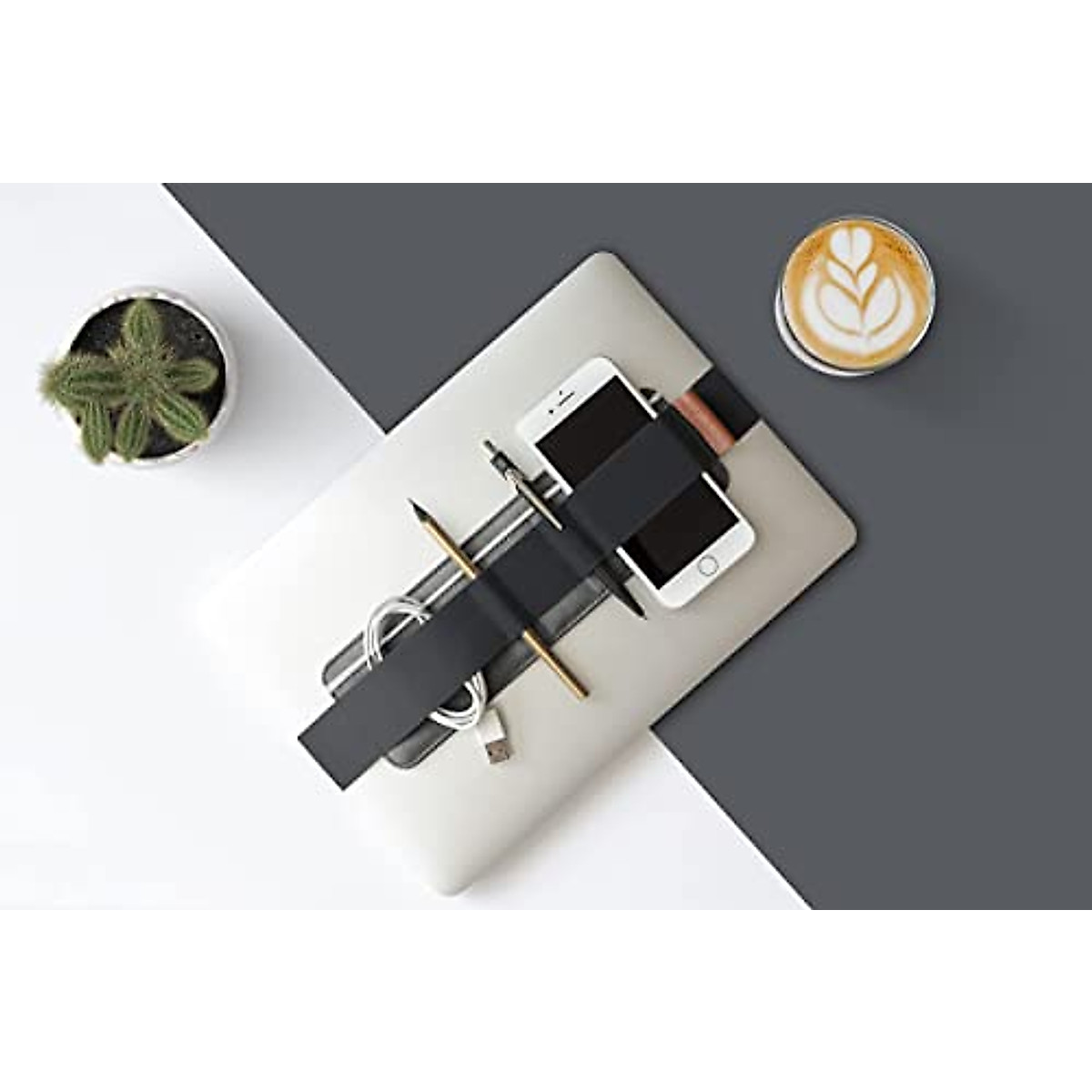 Beblau SLIM Portable Electronic Organizer attachable to laptops & notebook | Backpack & desktop organizers Office, Home & School | Working from Home Solution | Laptop accessory | BIRTHDAY GIFT DARK