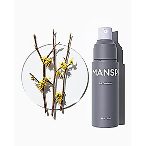 MANSPOT Ball Spray Deodorant for Men, Relieve Inflammation Irritation, Anti-irritant, Neutralize Odor, Natural & Fragrance-Free Body & Groin Spray for Men, 2oz /60ml