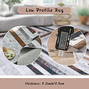 DECOMALL Coronado 9x12 Area Rugs, Modern Geometric Faux Cowhide Patchwork Rug, Non Slip Carpet for Living Room Bedroom, 9x12ft Multi