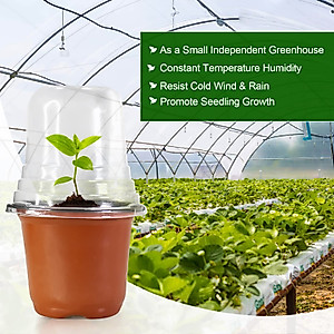 PEYOU Nursery Pots 30 Pack 4" Plant Pots with 30 Pack Humidity Domes with 10pcs Lables Plant Flower Thermostatic Nursery Pots for Plant Seeds Developing Seedlings Plants Growing