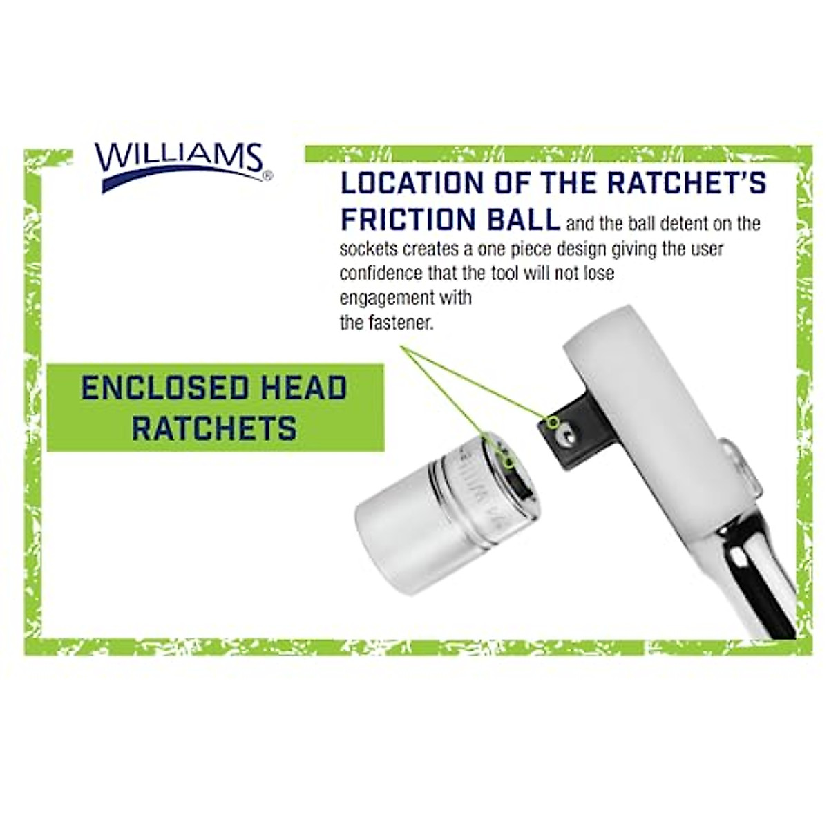Williams B-52EHLA 3/8-Inch Drive Long Enclosed Head Ratchet