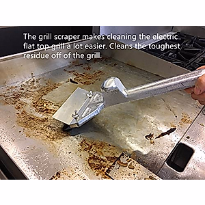 LRui Grill Scraper Heavy Duty Griddle Scraper Set with 5 Replacement Blades Flat Top Grill Accessories Griddle Cleaning Kit,for Outdoor Grill Cleaning