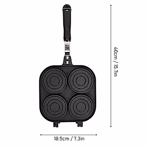 Fockety Double Sided Frying Pan, Sandwich Pancake Pan Non Stick Pan, Easy to Flip Pan with Anti Burn Handle, Grill Pan for Barbecue Grill Pot, Double Pan for Omelets, Wheel Pie Bread Egg