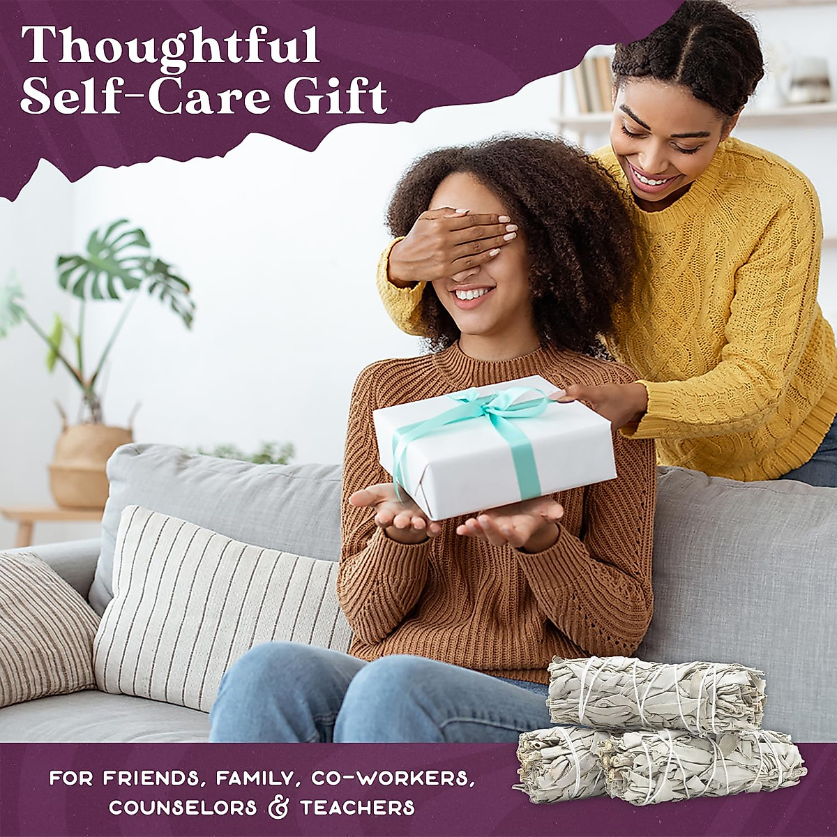 PURPLE CANYON White Sage Bundles - (3 Pack) - Sage Smudge Stick for Home Cleansing Incense Healing Meditation and California Smudge Sticks Rituals (4 Inch)