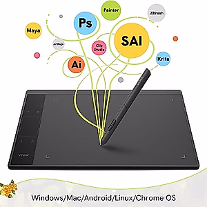 VEIKK A30 V2 Drawing Tablet 10x6 Inch Graphics Tablet with Battery-Free Pen and 8192 Professional Levels Pressure