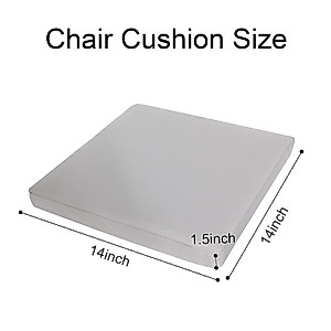 GUEGLSA Outdoor Bar Stool Cushions Square 14 Inch,Non Slip Square Seat Pad with Ties 14x14in,Waterproof Chair Cushions for Bar Stools,Cushion Only,Set of 2,(Grey)